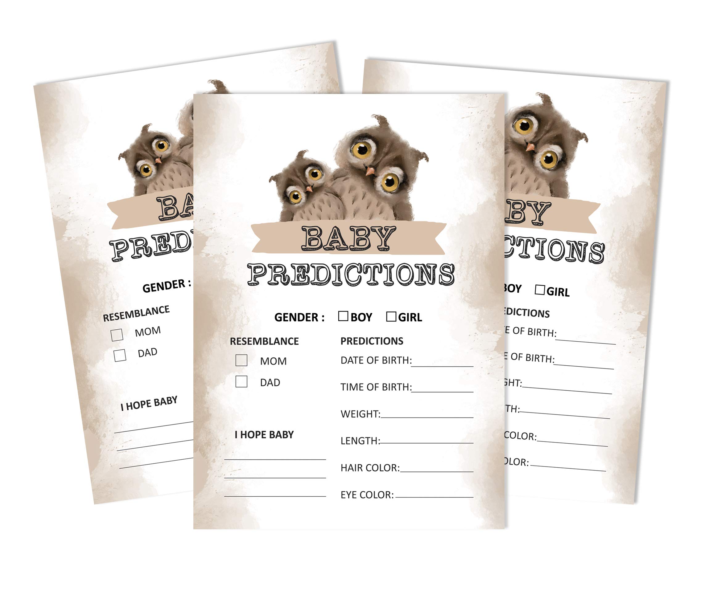 Owl Baby Shower Game Cards