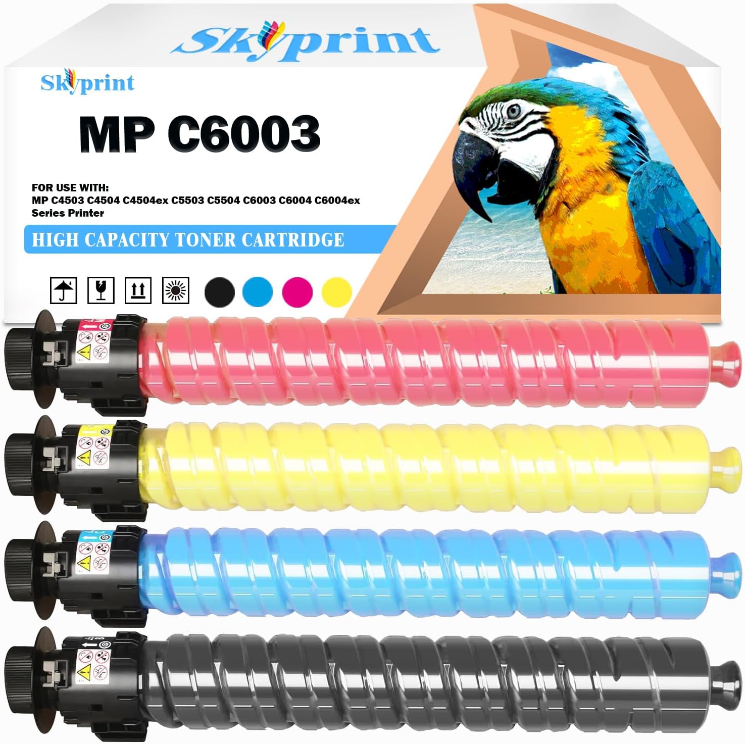 Amazon.com: MP C6003 Toner Cartridge Black Cyan Yellow Magenta ...