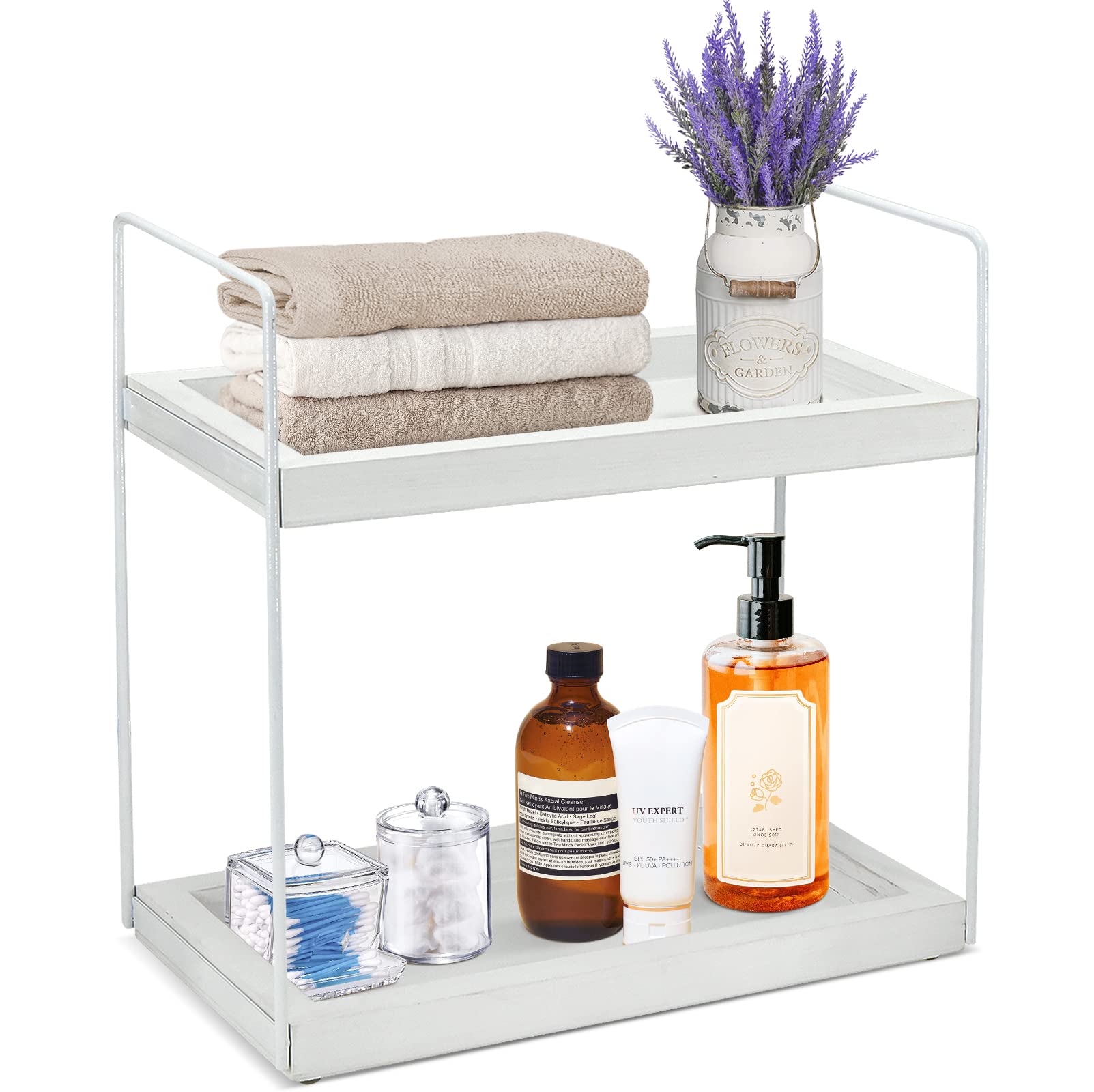 2 Tier Bathroom Countertop Organizer Counter Standing Rack Cosmetic ...