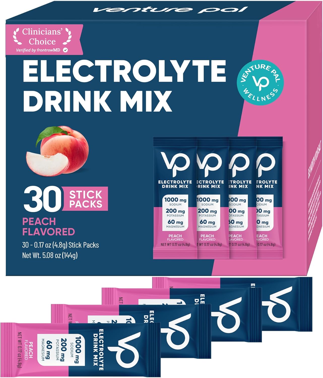 Amazon.com: Venture Pal High Sodium Sugar-Free Electrolyte Powder ...