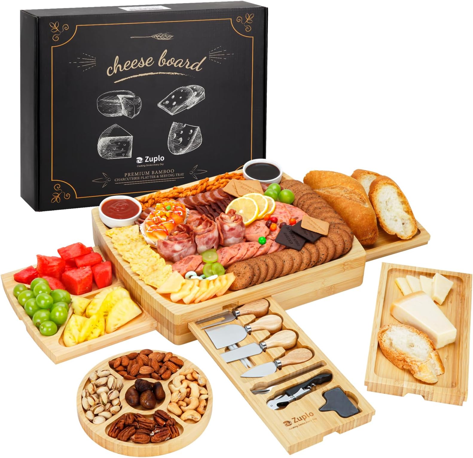 Amazon.com: Extra Large 33.7x15.7 inch Charcuterie Boards Gift Set, 100 ...