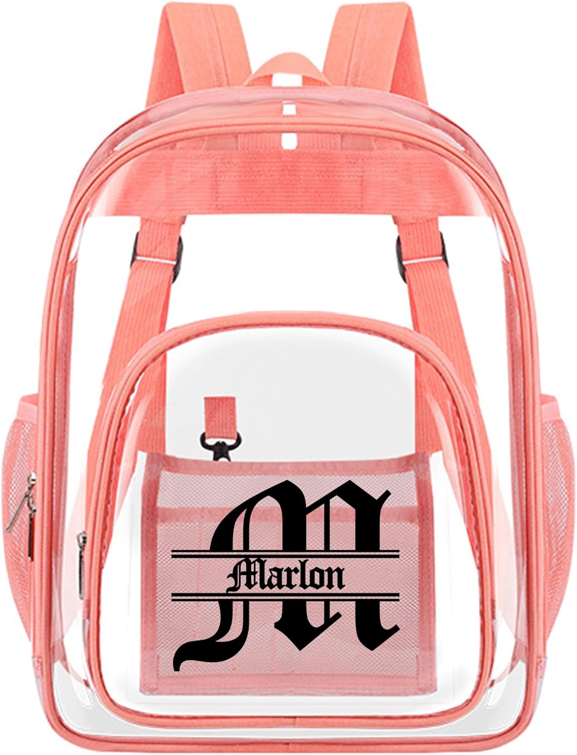 Amazon.com | Personalized Clear Backpack with Name Custom Clear Bookbag ...