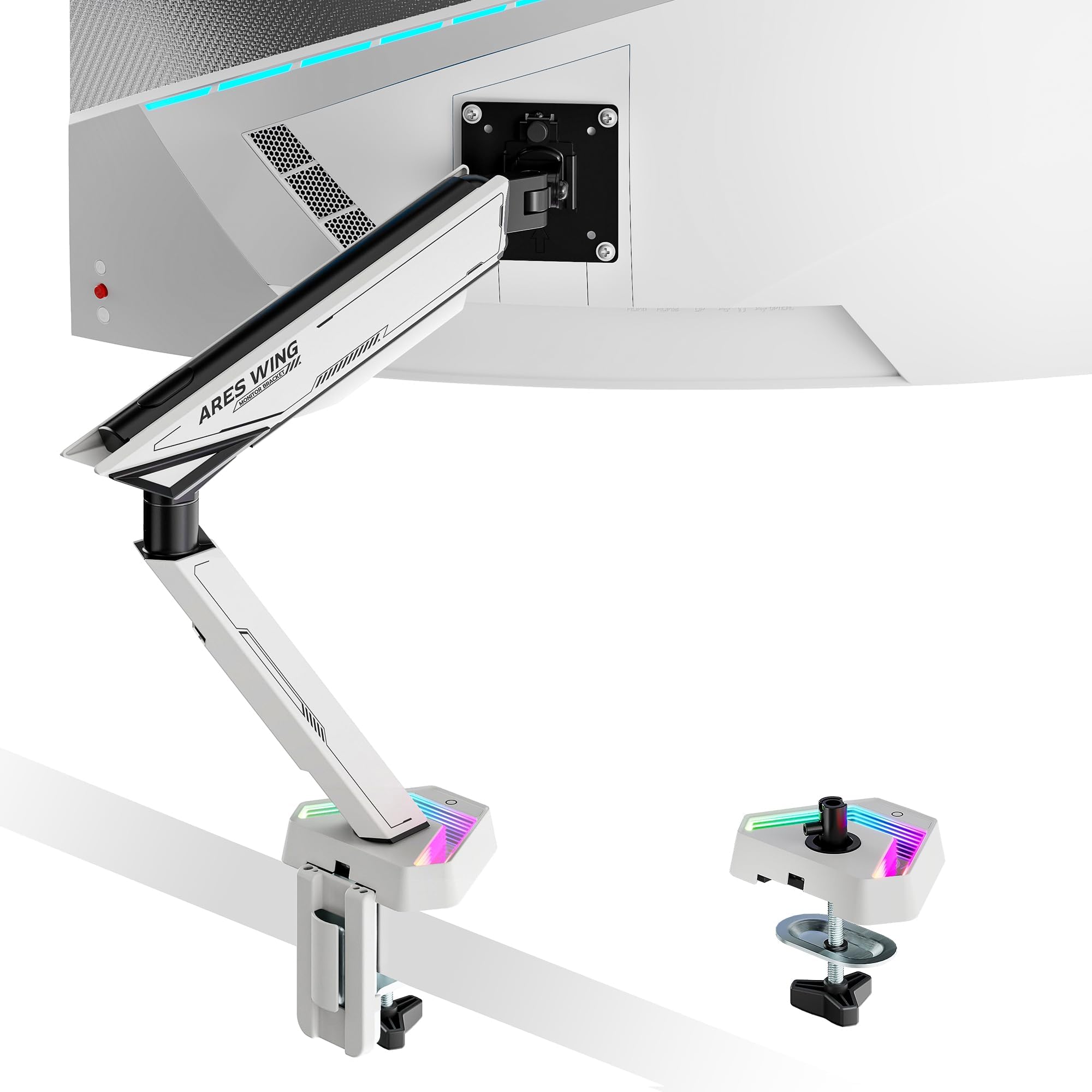 Amazon.com: ARES WING Ultrawide Monitor Arm White for 17 to 49 Inch ...