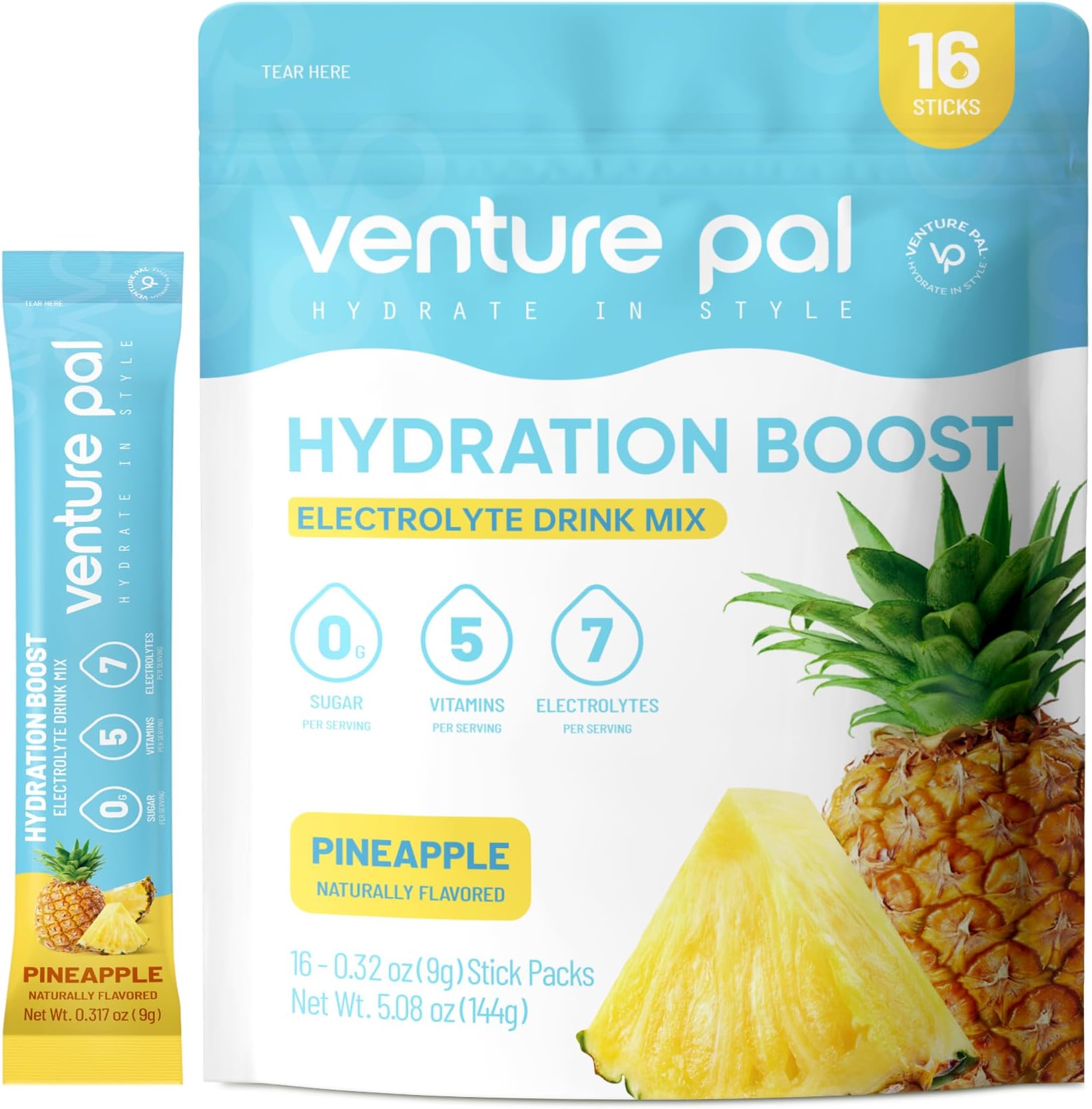 Amazon.com: Venture Pal Sugar Free Electrolyte Powder Packets - Liquid ...
