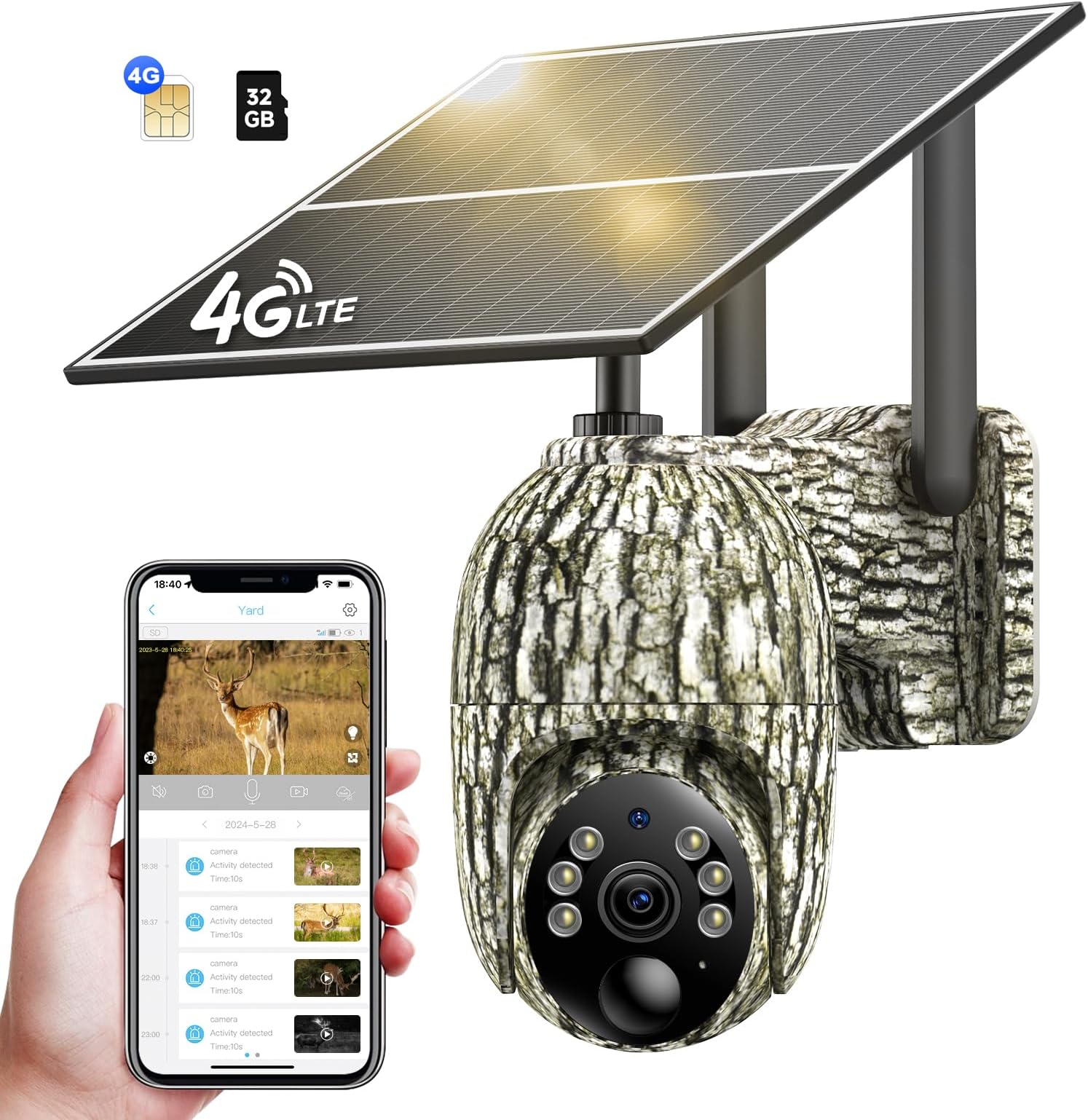 XTU 3G/4G LTE Wildkamera mit SIM Karte - Solar Wildtierkamera mit ...