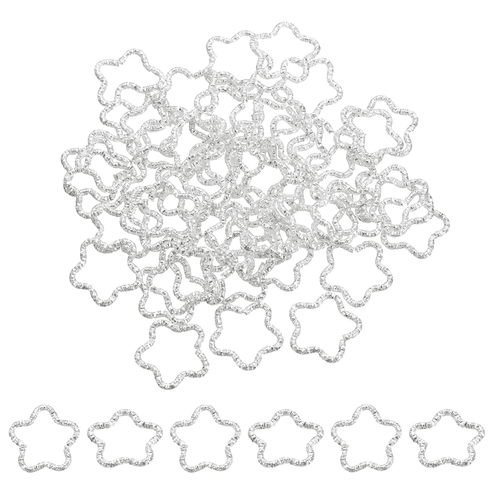Amazon.com: uxcell 50Pcs Open Jump Rings, 16mm Twisted Star Shape ...