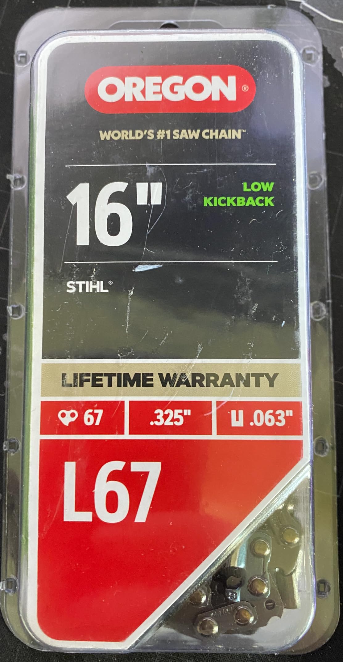 Amazon.com: OREGON L67 SAW CHAIN FOR 16 IN. BAR - 67 DRIVE LINKS - FITS ...