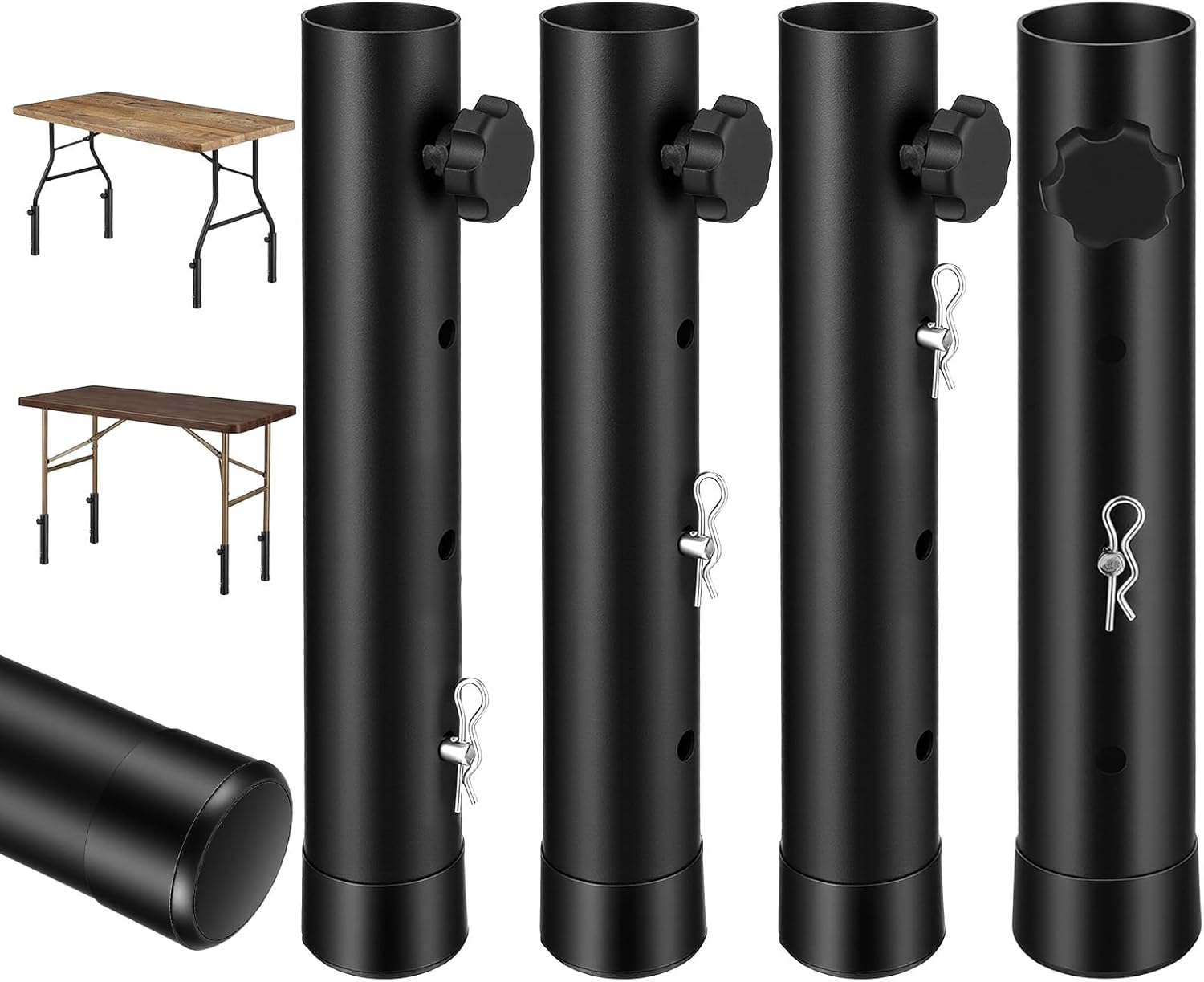 HOFURME 4 Pack Folding Table Leg Extenders, 3-Level Adjustable Table ...
