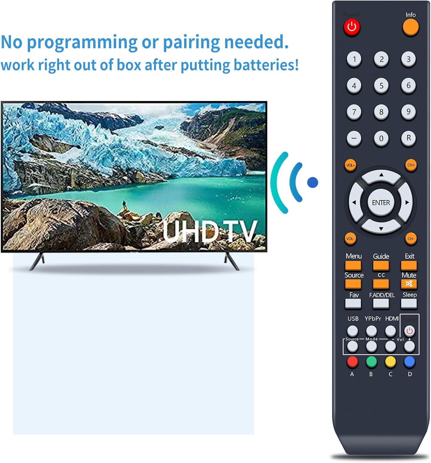RETROSUN 8142026670003C Universal Remote Control for Sceptre TV ...