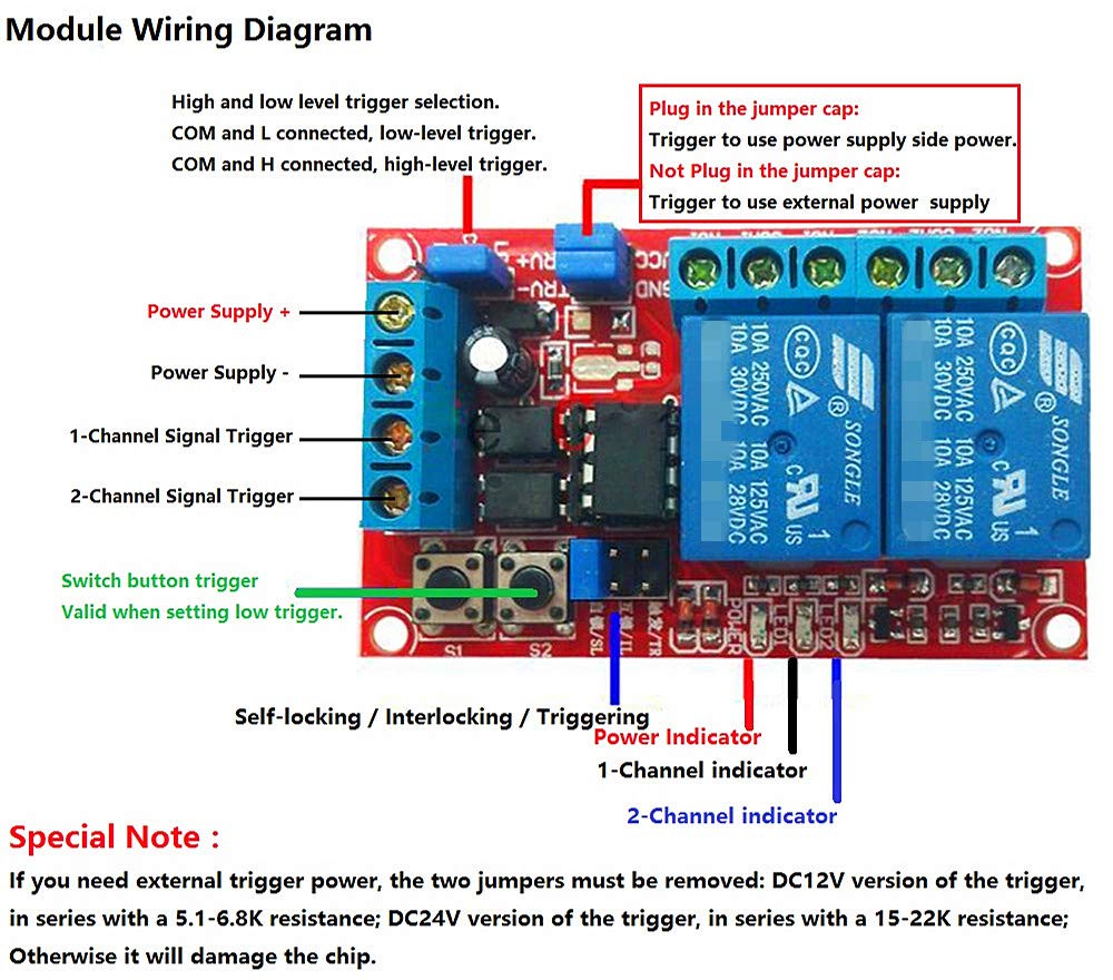 Snapklik.com : NOYITO 2 Channel Relay Module Self-Locking Triggering ...