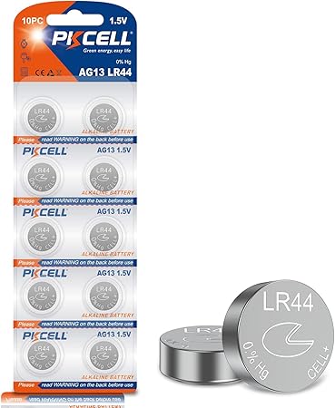 LR44 Batteries 10 Pcs, 1.5V AG13 Button Cell Battery (Replaces: LR44 ...