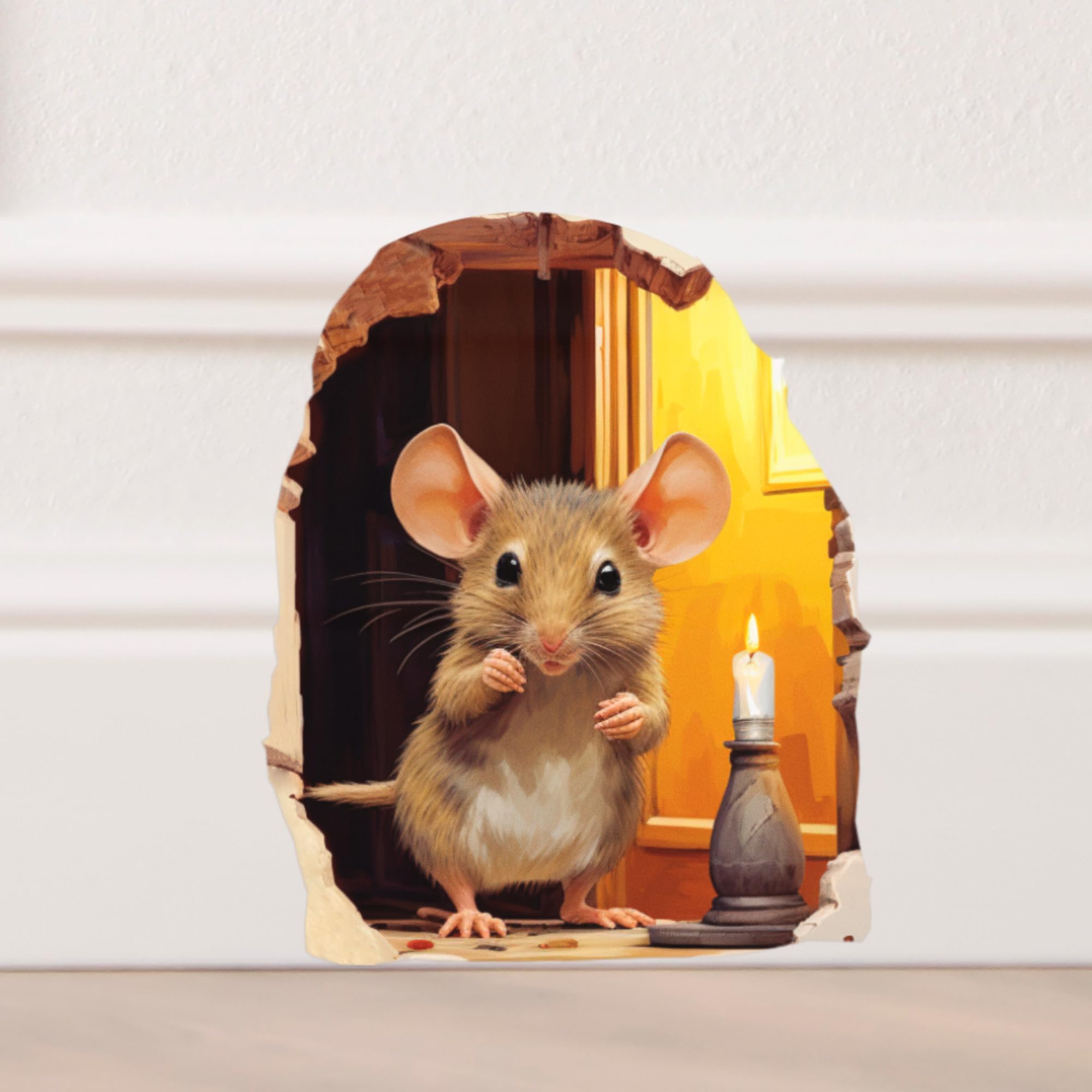 Amazon.com: EGD Cute Mouse Hole Wall Decals 3D | 4"x4" Wall Stickers ...