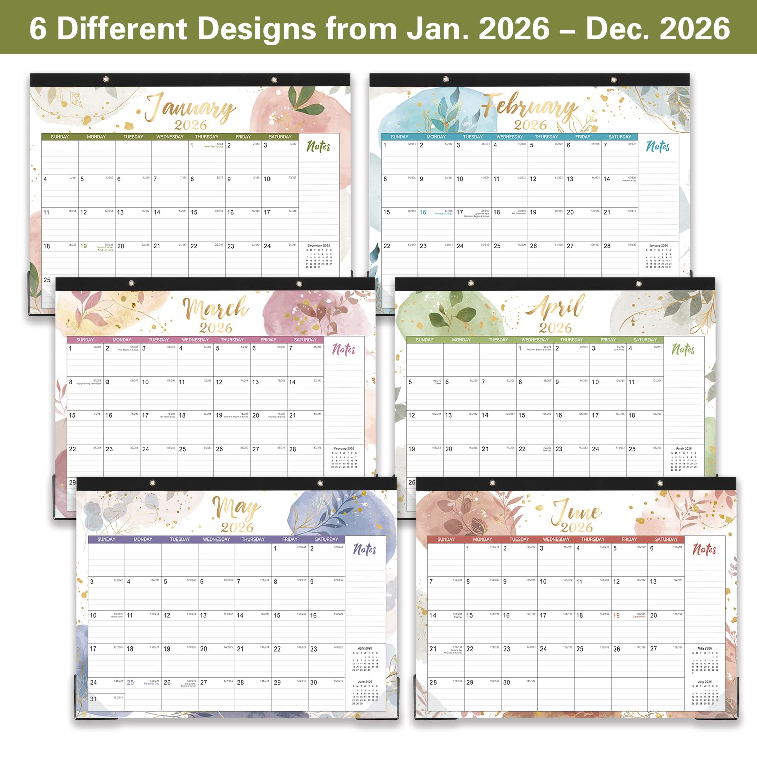 Snapklik.com : 2026 Desk Calendar - Jan. 2026 - Dec. 2026, 14.6" X 11.5 ...