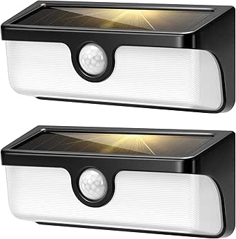VIVOHOME Linkable Solar Lights Outdoor, 2500LM Motion Sensor Wall ...