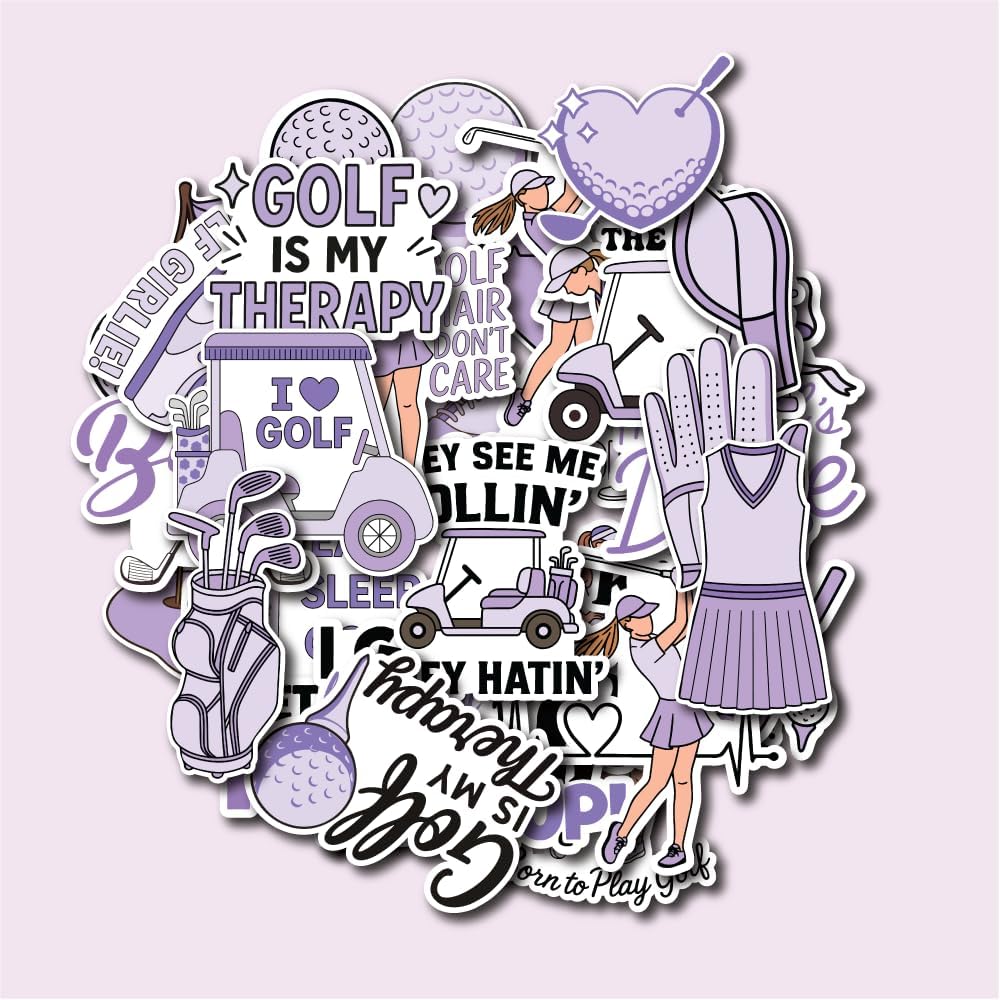 Amazon.com: 30 Golf Stickers for Women – Purple Golf Stickers Vinyl ...