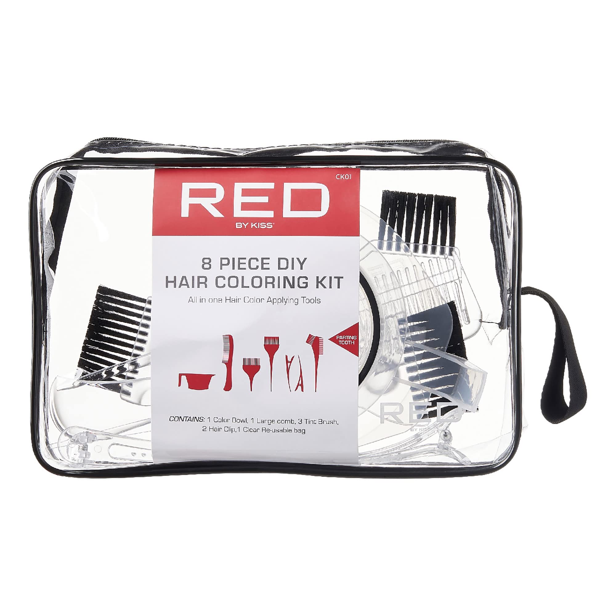 Amazon.com: Red by Kiss 8 Piece Hair Dye Coloring Kit DIY Hair Dye ...