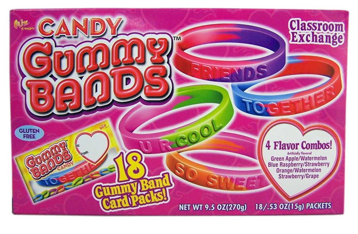Flix Candy Gummy Bands – Paquetes de tarjetas de San Valentín – 18 CT ...