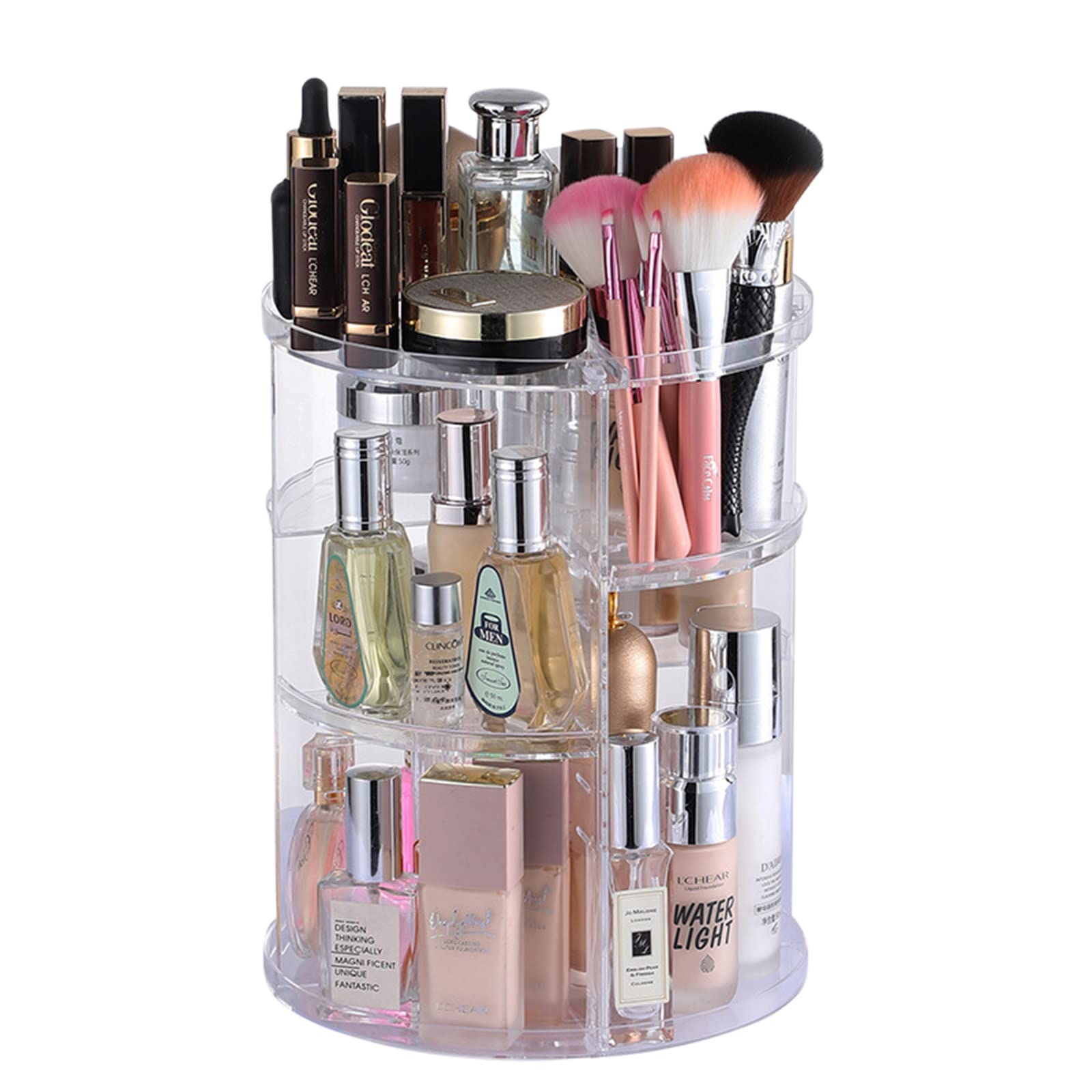 Staiko360 Degree Rotating Makeup Organizer,4 Tier Adjustable Cosmetic Storage Cases and Make Up ...