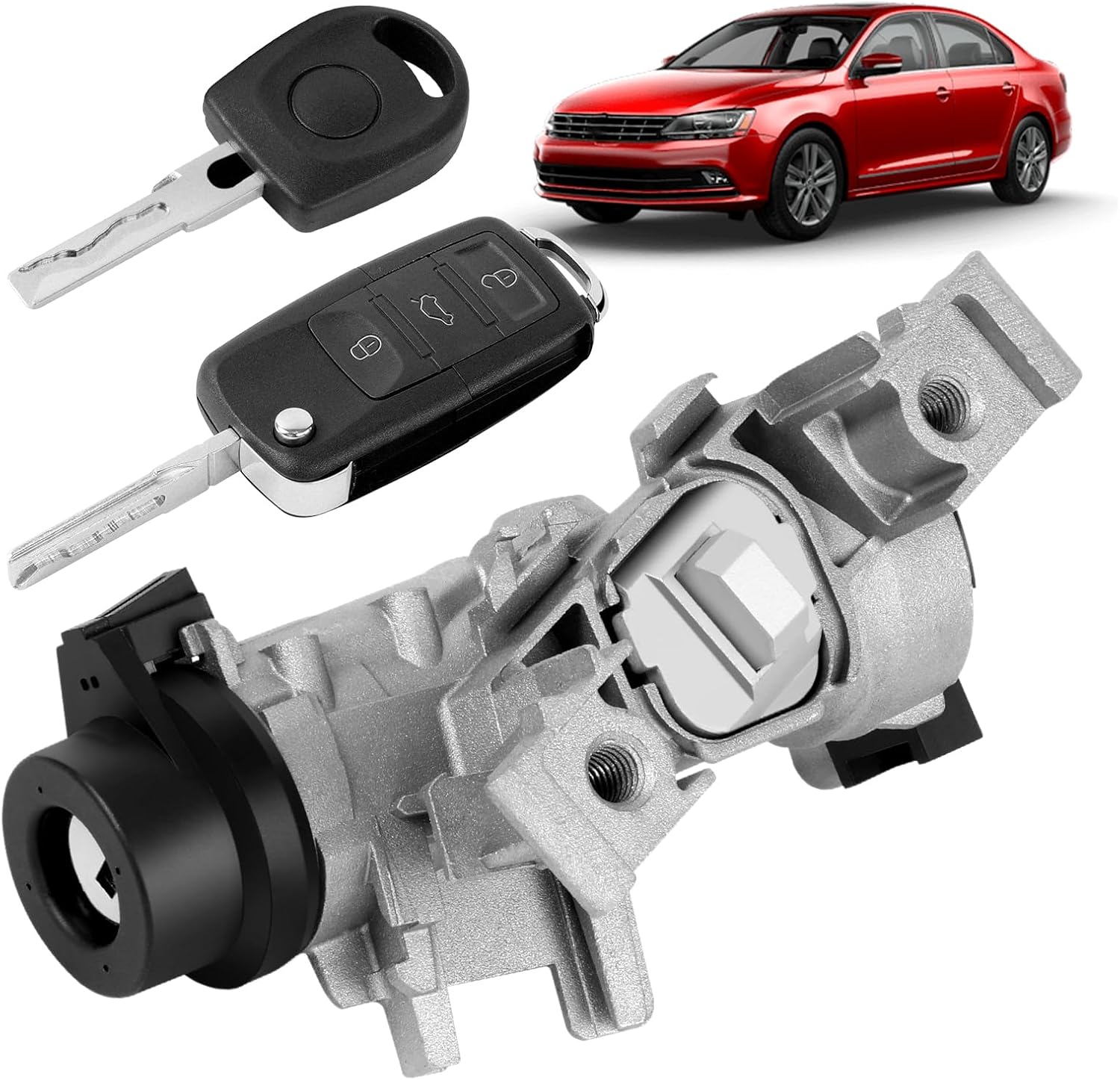 Amazon.com: Ignition Switch Lock Cylinder Assembly, Fits for VW Jetta ...