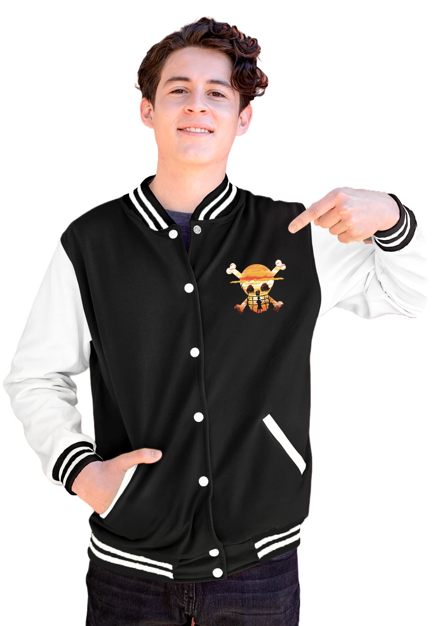 Teesthedayunisex One Piece Varsity Jacket One Piece Varsity Jacket ...