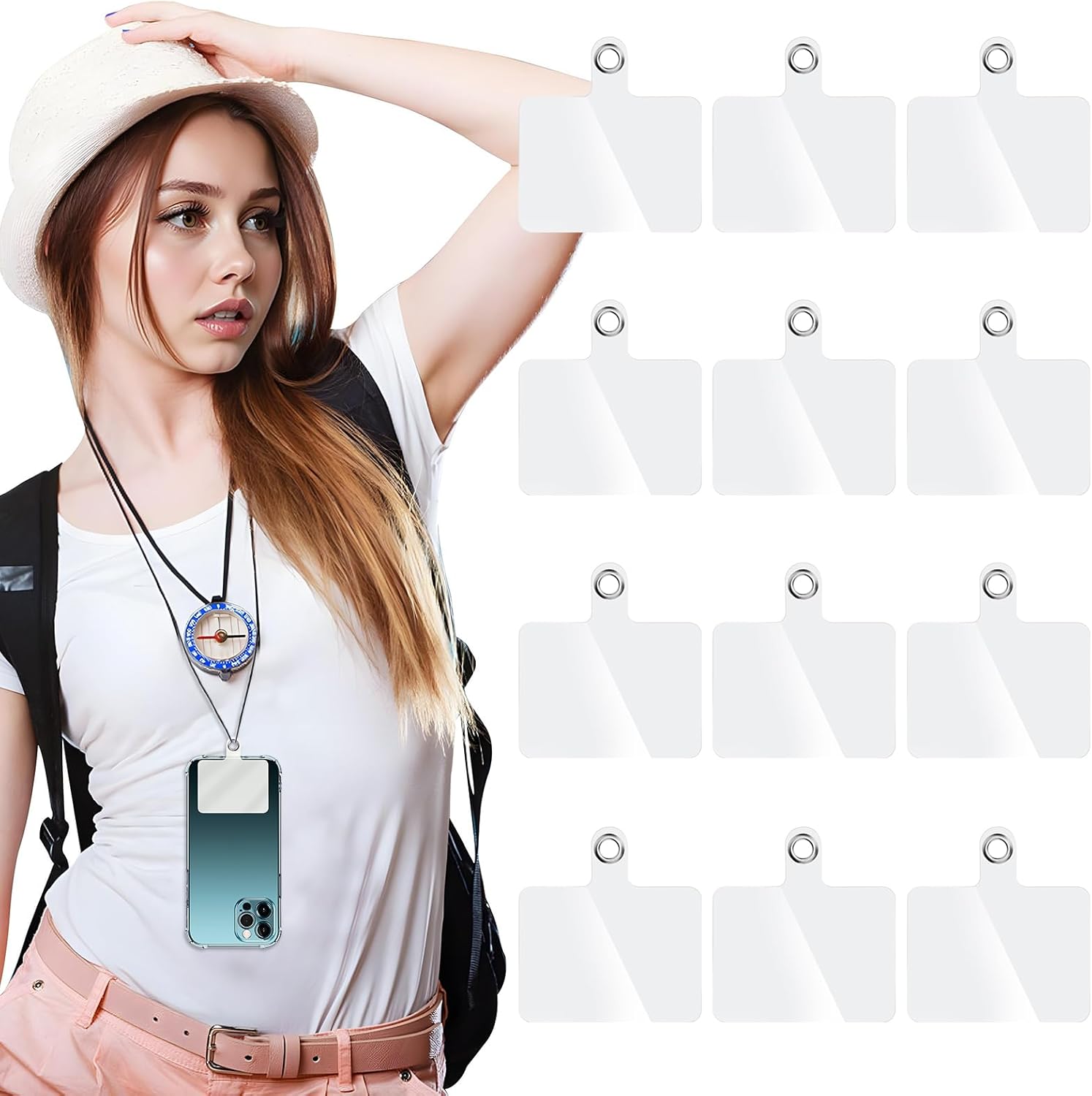 Amazon.com: Wanmu 12Pcs Phone Tether Tab, Universal Clear Cellphone ...