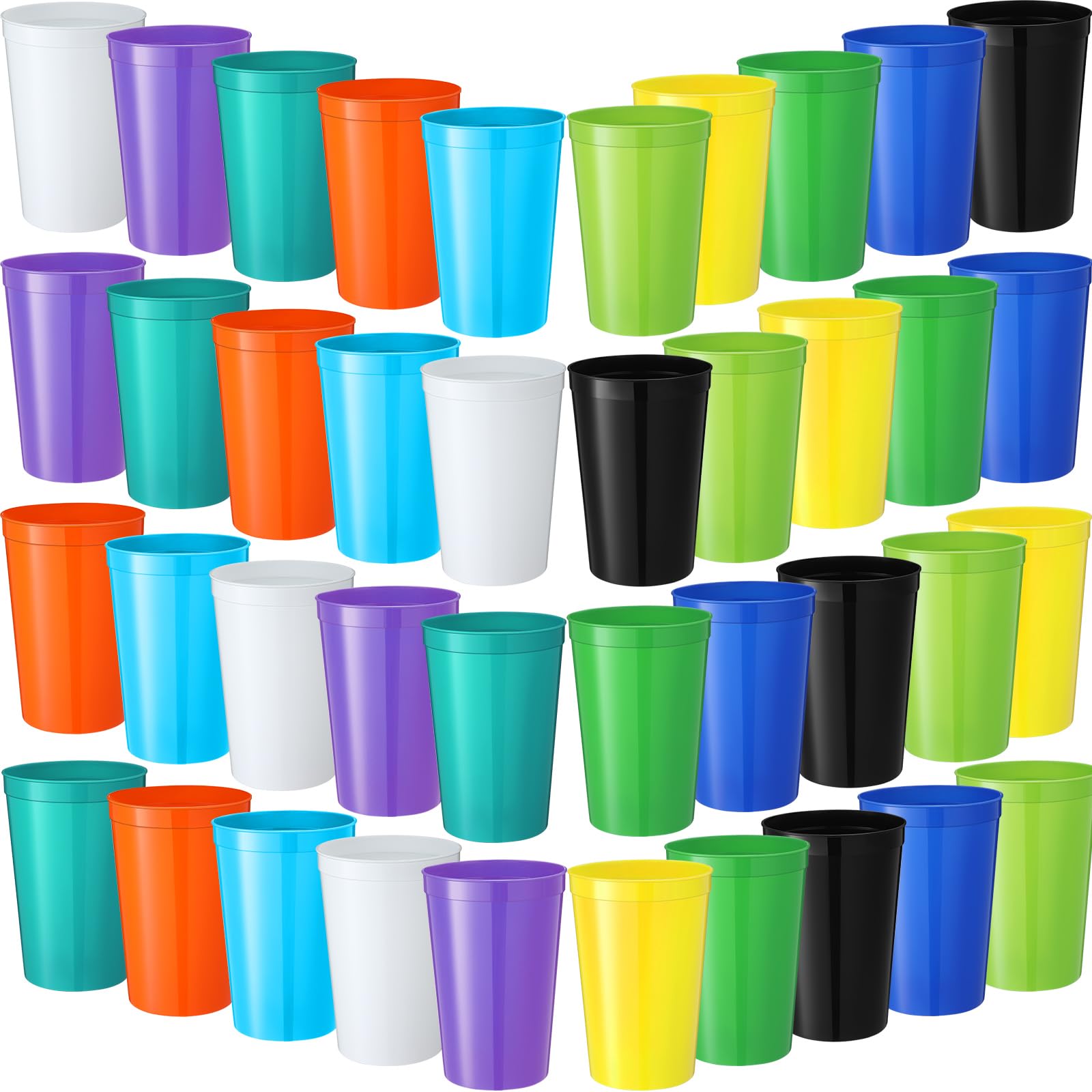 Amazon.com: Honeydak 40 Pack 22 Oz Plastic Stadium Cups Bulk Large ...