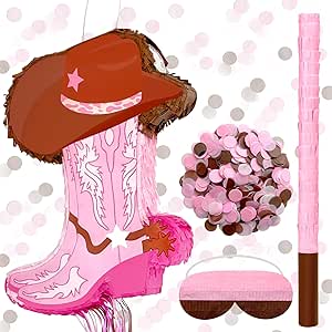 Amazon.com: 4 Pcs Cowgirl Boot Pinata Set Include 15.7 x 11.8 inches ...