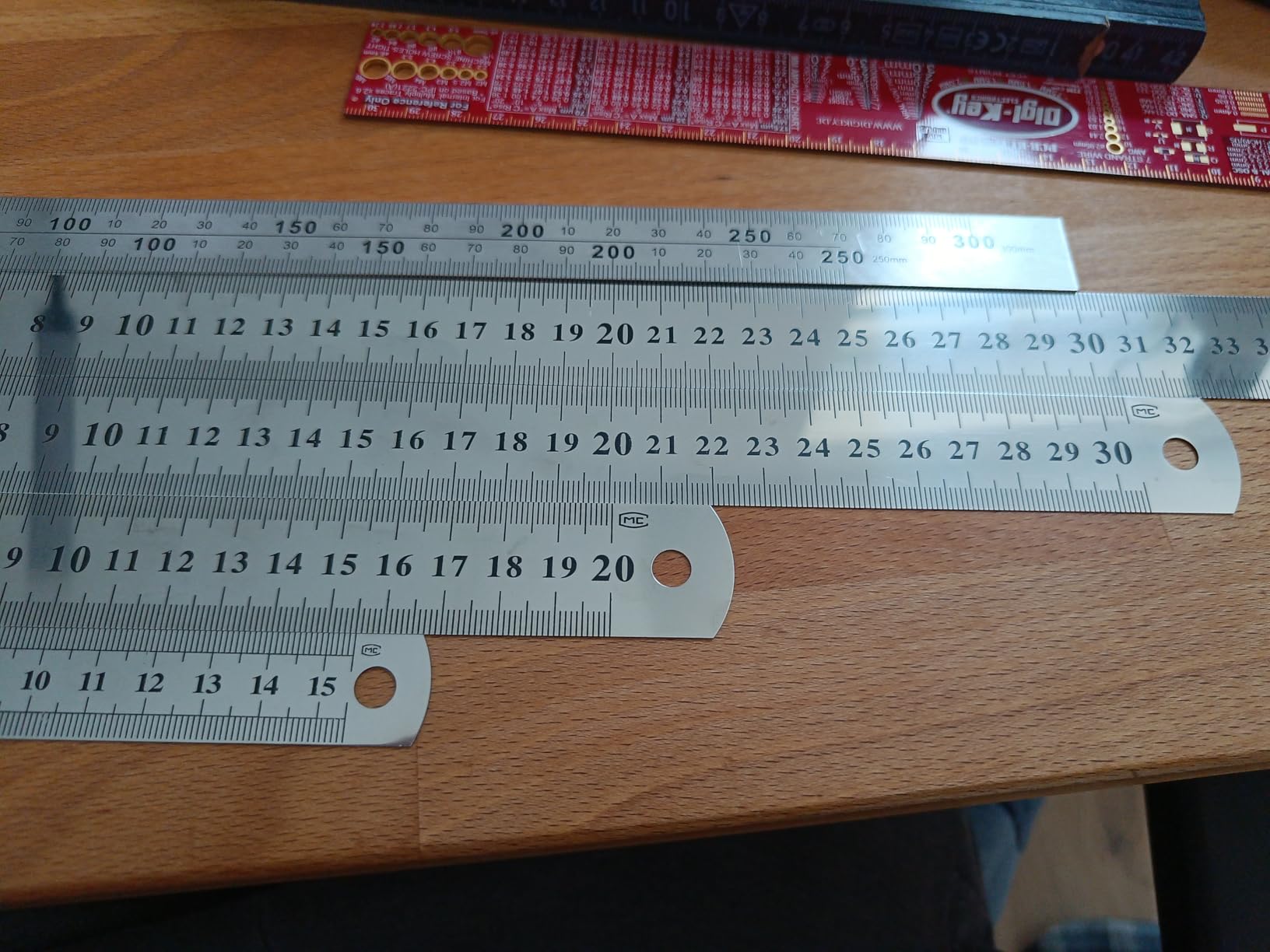 Vueinrg 4 Stück Edelstahl Lineal Metall Lineal Set 15cm 20cm 30cm 40cm ...