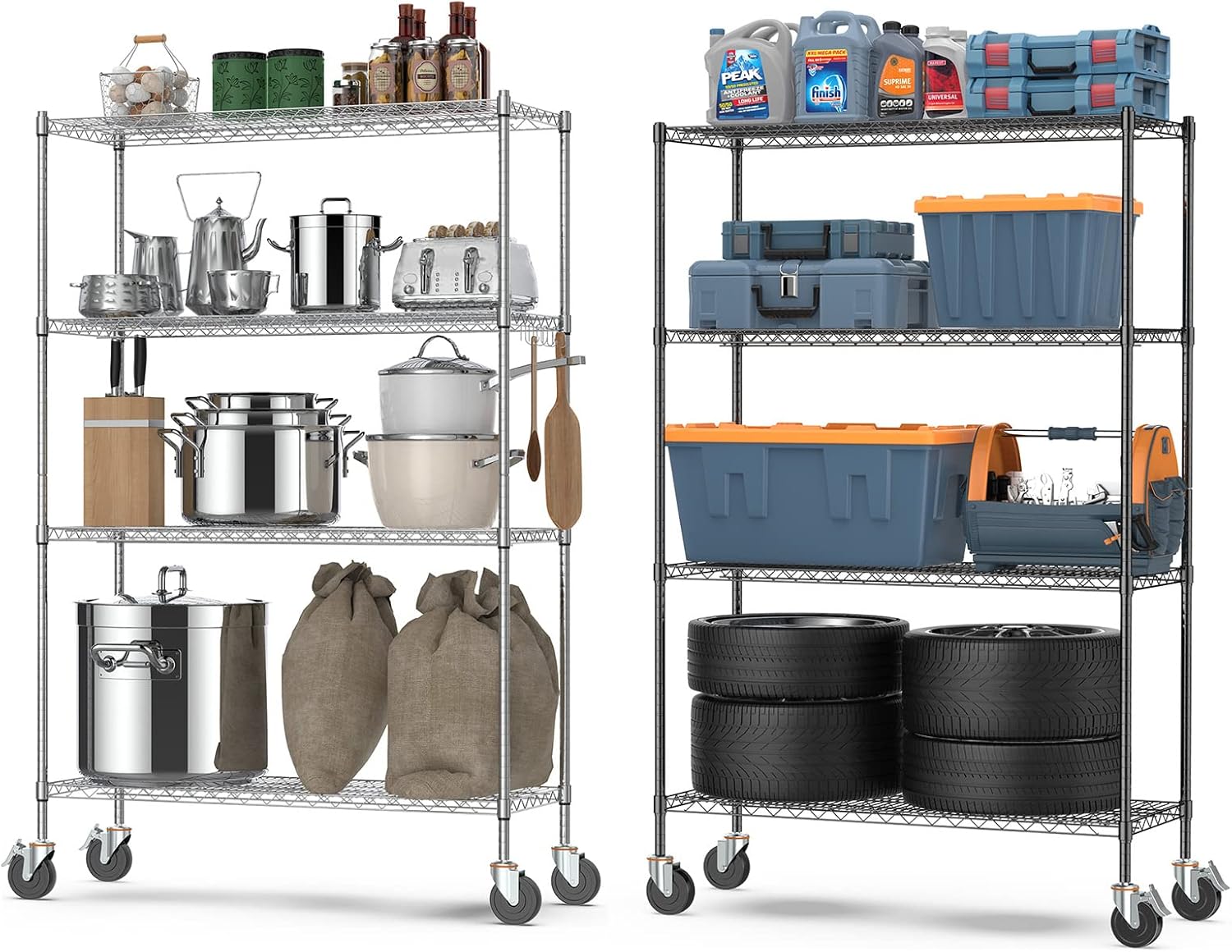 Amazon.com: Leteuke Wire Shelving NSF Certified Commercial Shelves, 48 ...