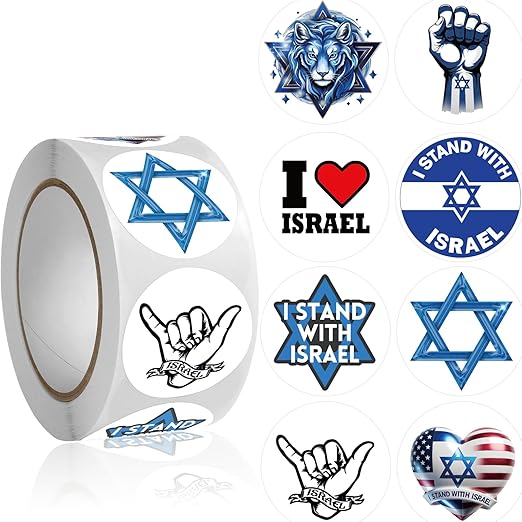 Amazon.com: Israel Stickers Roll 500 Pcs - Israel and America ...