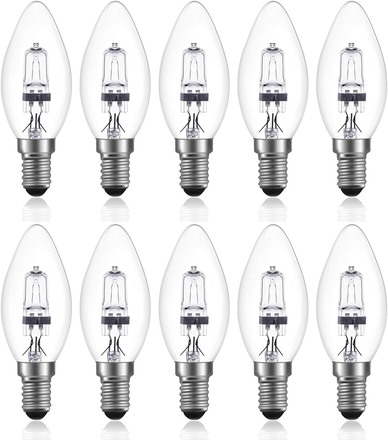 10 Pack E14 Small Screw Light Bulb, SES Dimmable Candle Bulbs 40W ...