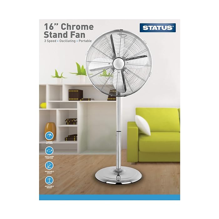 Buy STATUS Standing Fan | 16 Inch Oscillating Portable Fan | 3 Speed ...