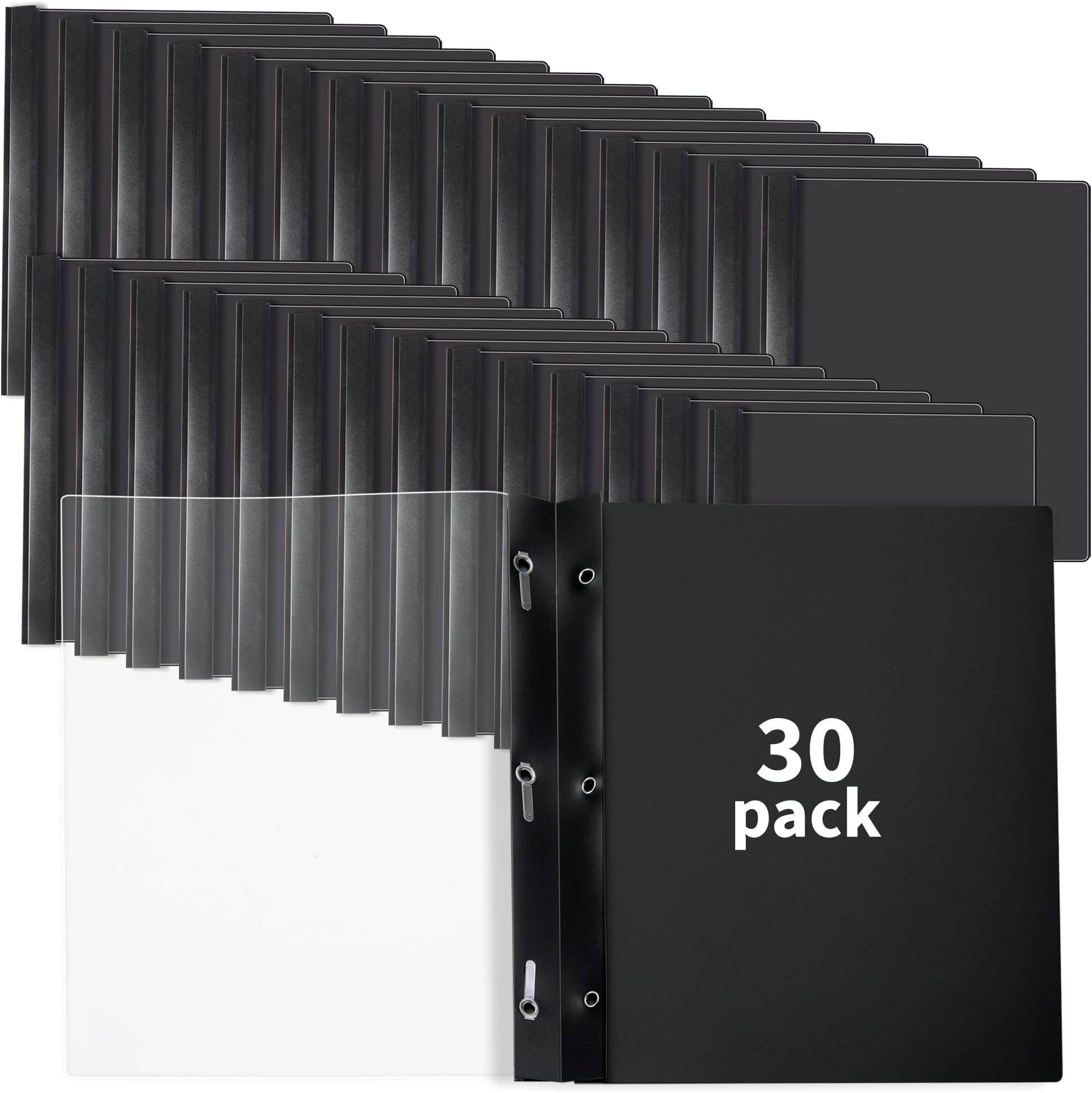 Amazon.com : Binditek 30 Pack Clear Front Report Covers with 3 Prongs ...