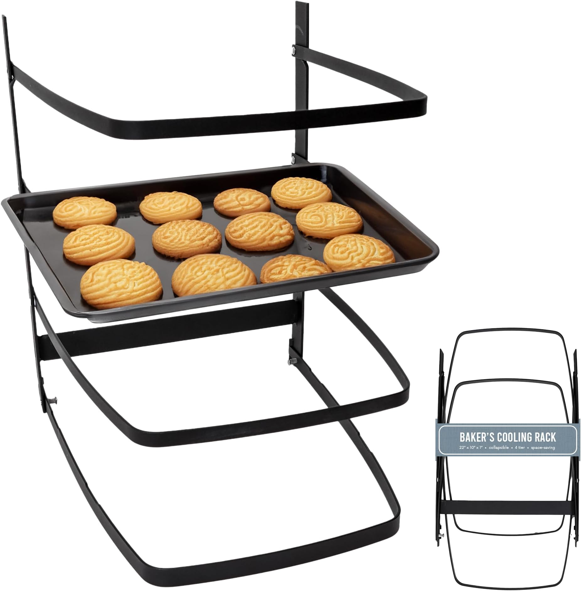 Amazon.com: RUAFOX 4-Tier Collapsible Cooling Rack for Baking - Large ...