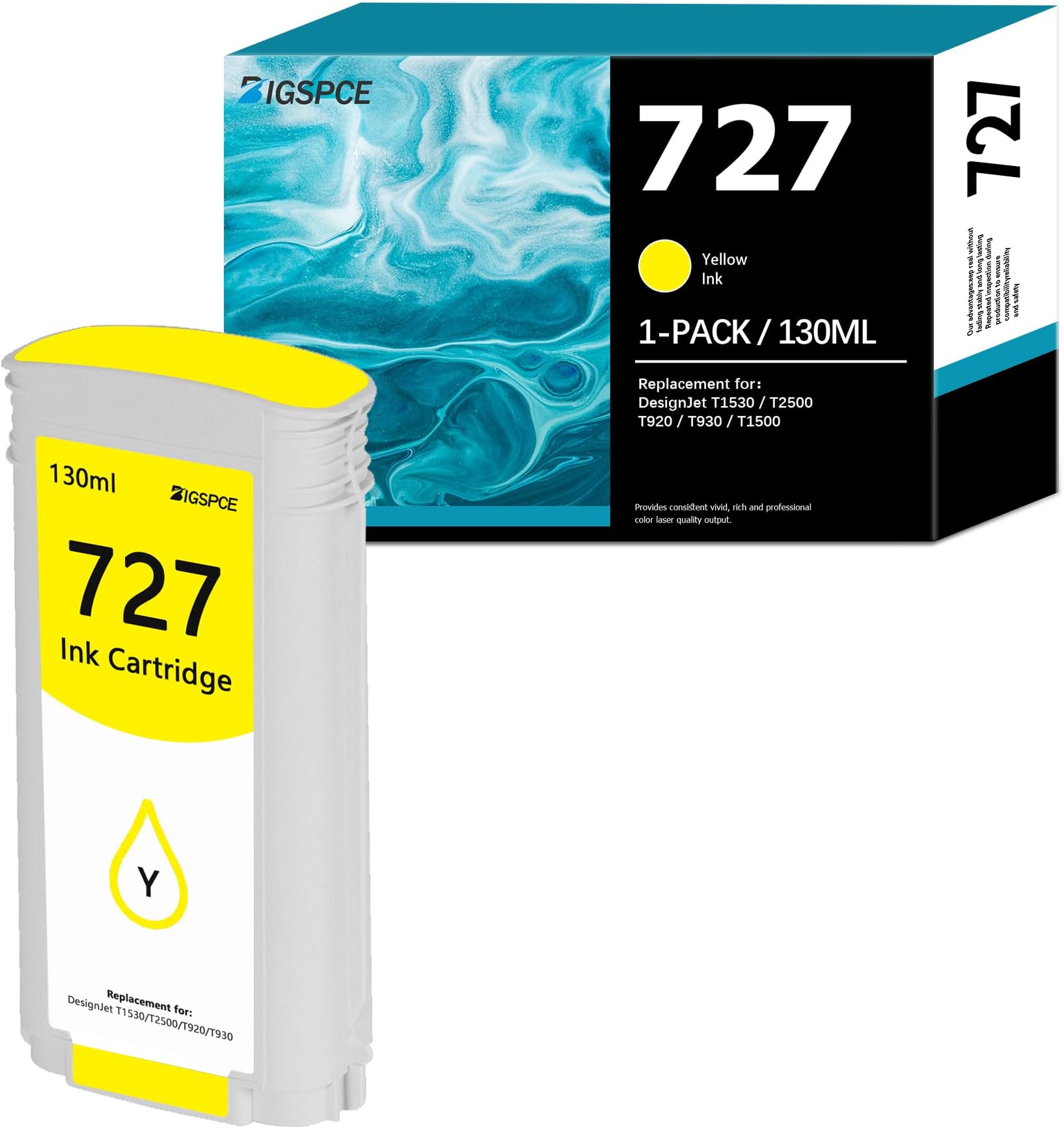 Amazon.com: 727 Yellow Ink Cartridge 130-ml (1-Pack) - BIGSP 727 Ink ...