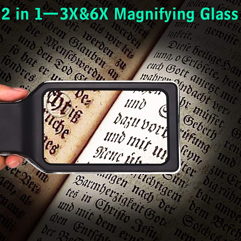Buy E-More LED Light Magnifier Handheld Magnifying Glass, LED Lighted ...