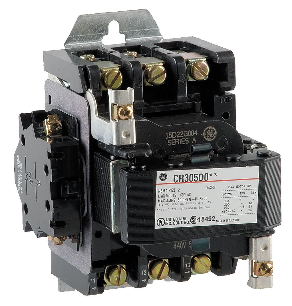 Contactor, NEMA, Sz2, 480V, 45A, Non Rev: Motor Contactors: Amazon.com ...