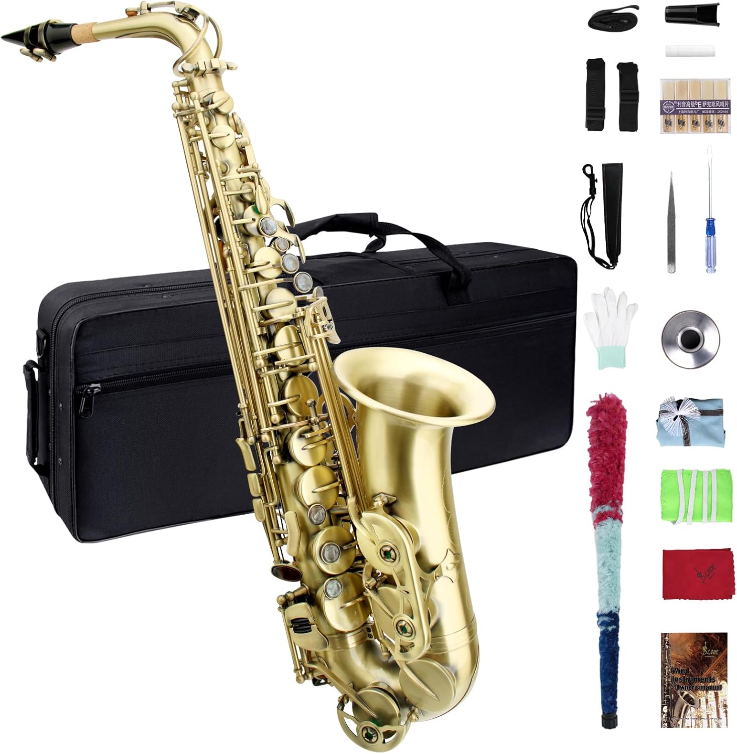 Amazon.com: meperg Alto Saxophone, E Flat, Copper, Antique Bronze ...