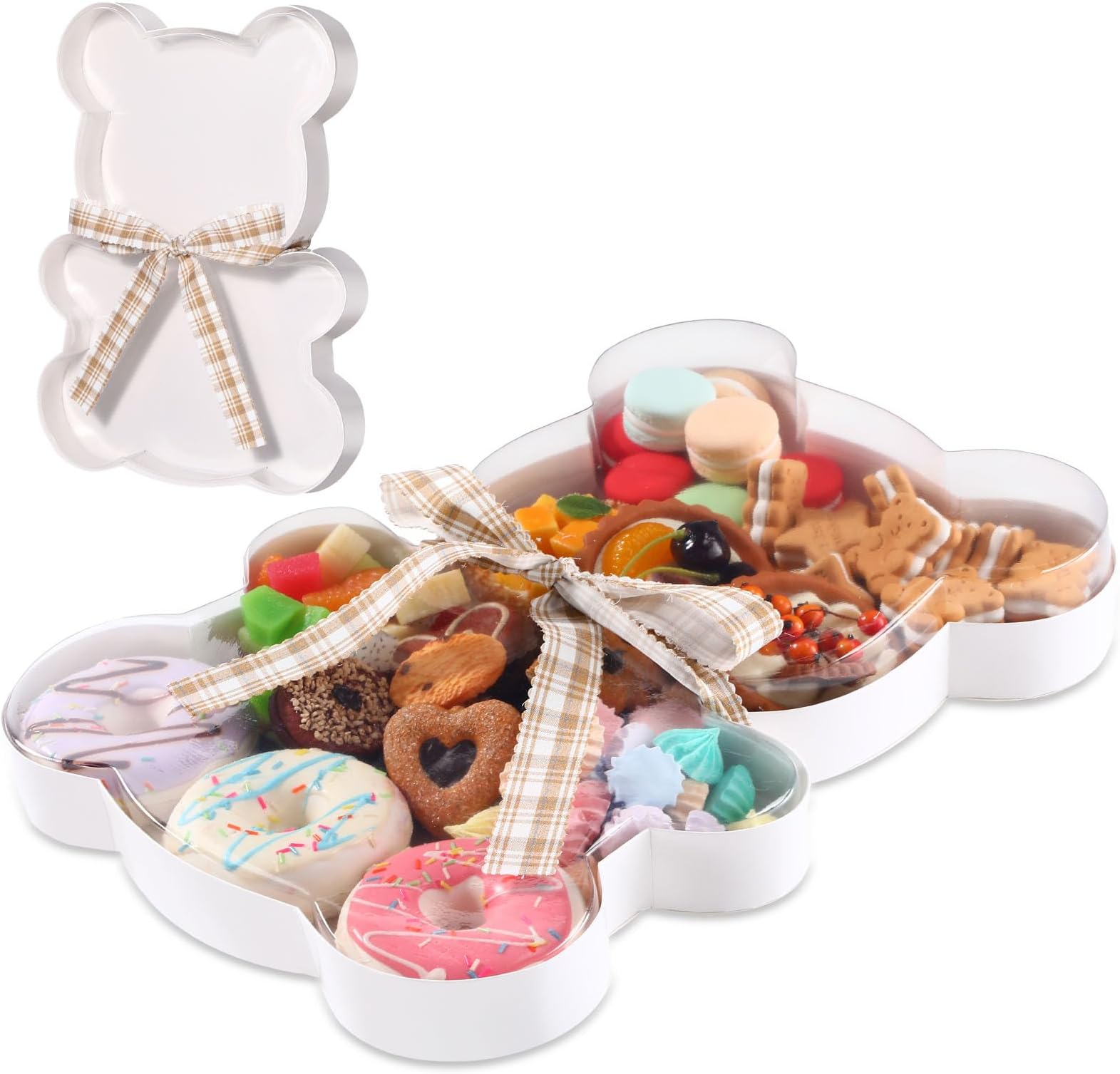 Amazon.com: Clear Plastic Appetizer Trays with Lids, Travel Round ...