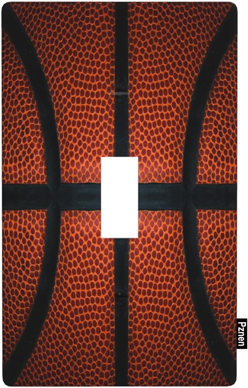 Pznen Basketball Light Switch Cover Sports Boys Ball Game Single Toggle ...