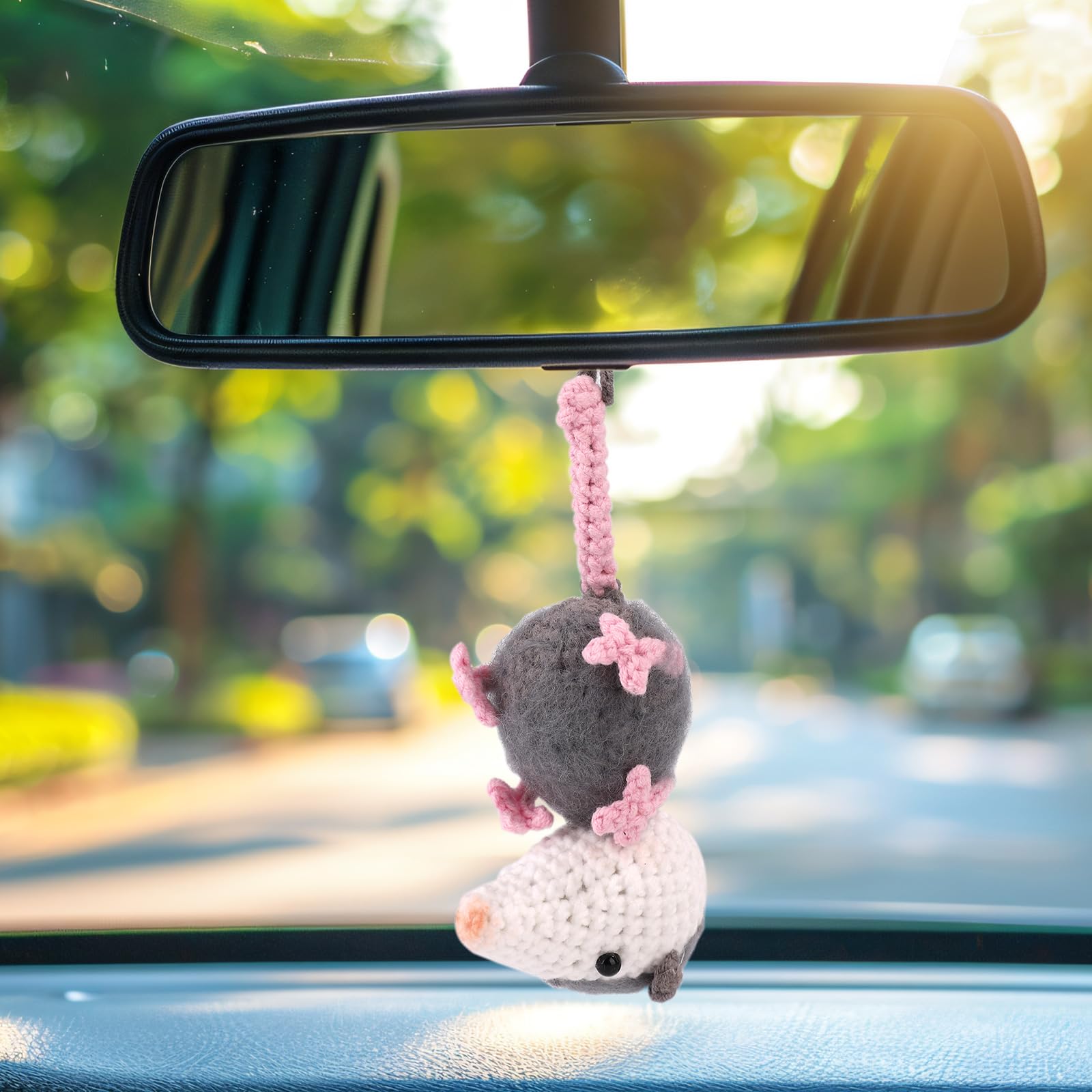 Amazon.com: lasuroa Possum Car Hanging Ornament, 8.66x2.17in Crochet ...