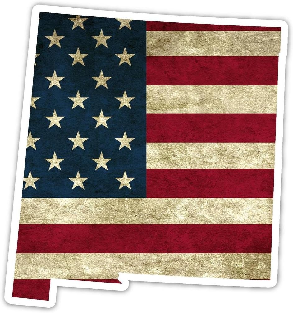 Amazon.com: New Mexico State US Flag Shape Patriotic Flag Vinyl Bumper ...