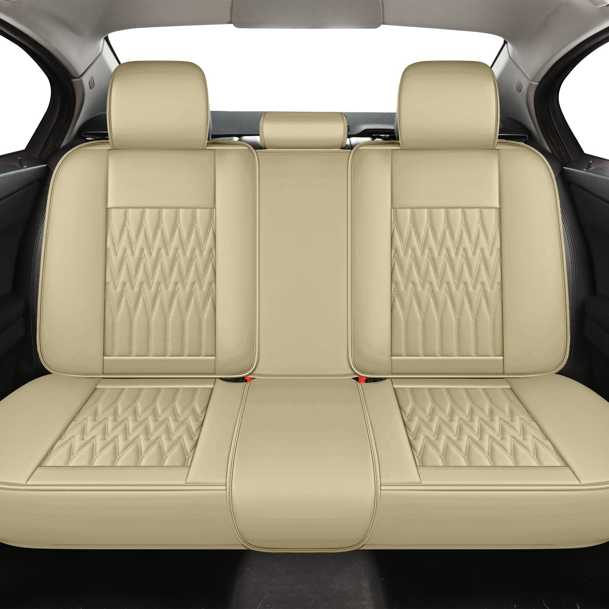 Huidasource Rear Split Bench Car Seat Covers, Waterproof Leather Back ...