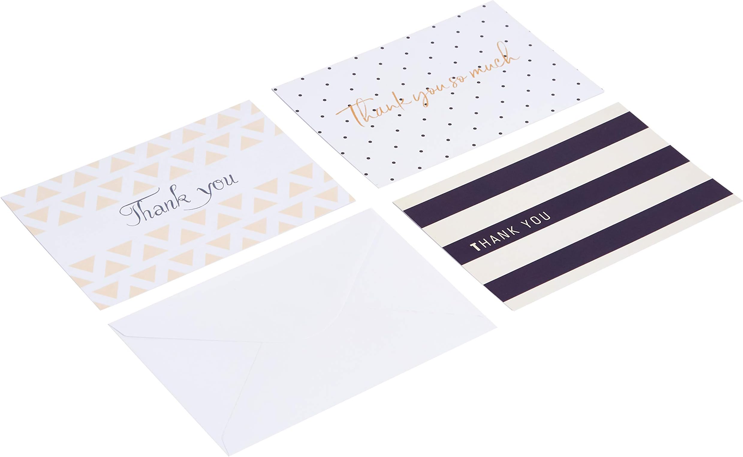 Amazon Basics Thank You Cards, Polka Dot and Stripe, 48 Cards and ...