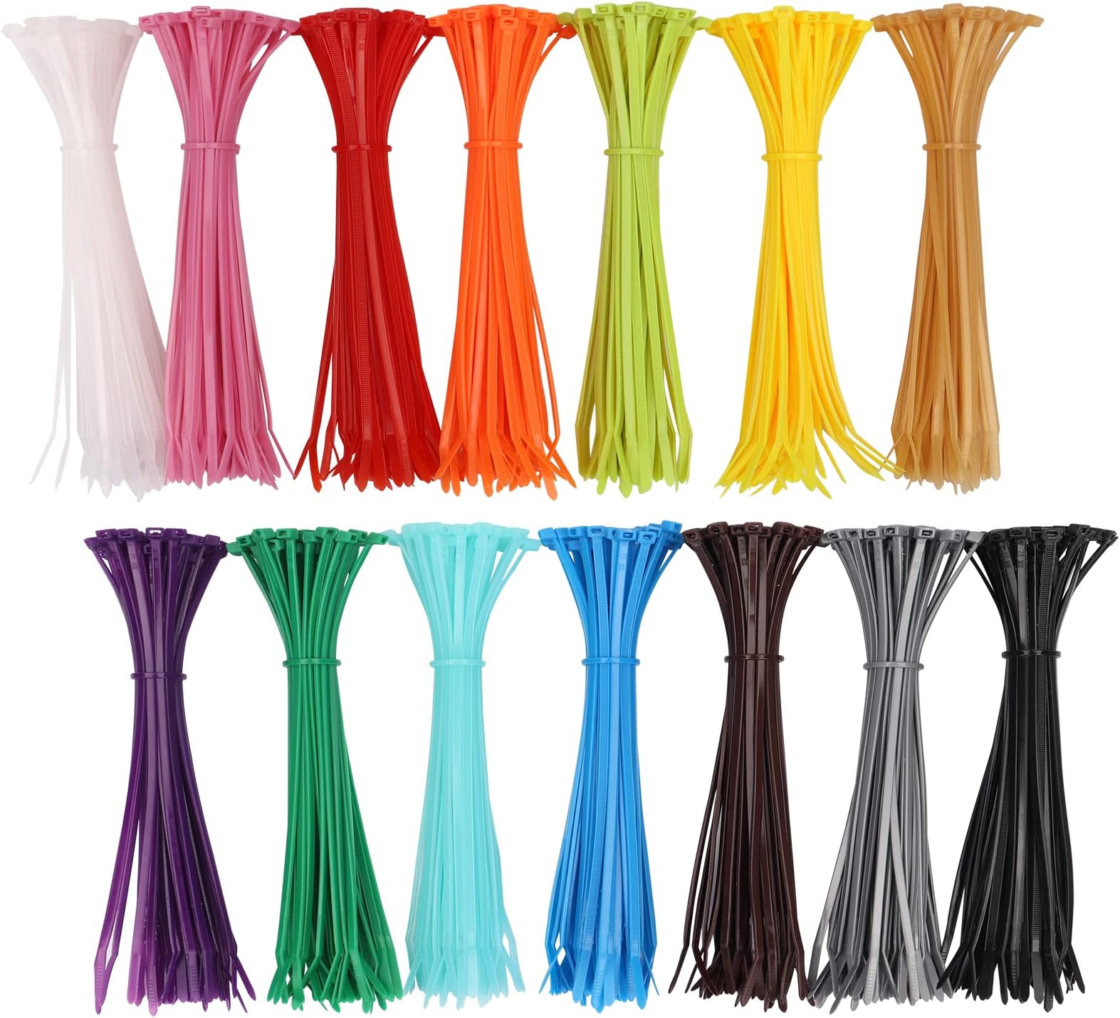 Amazon.com: Summer-Home 500Pcs 8" Multicolor Self-Locking Nylon Cable ...