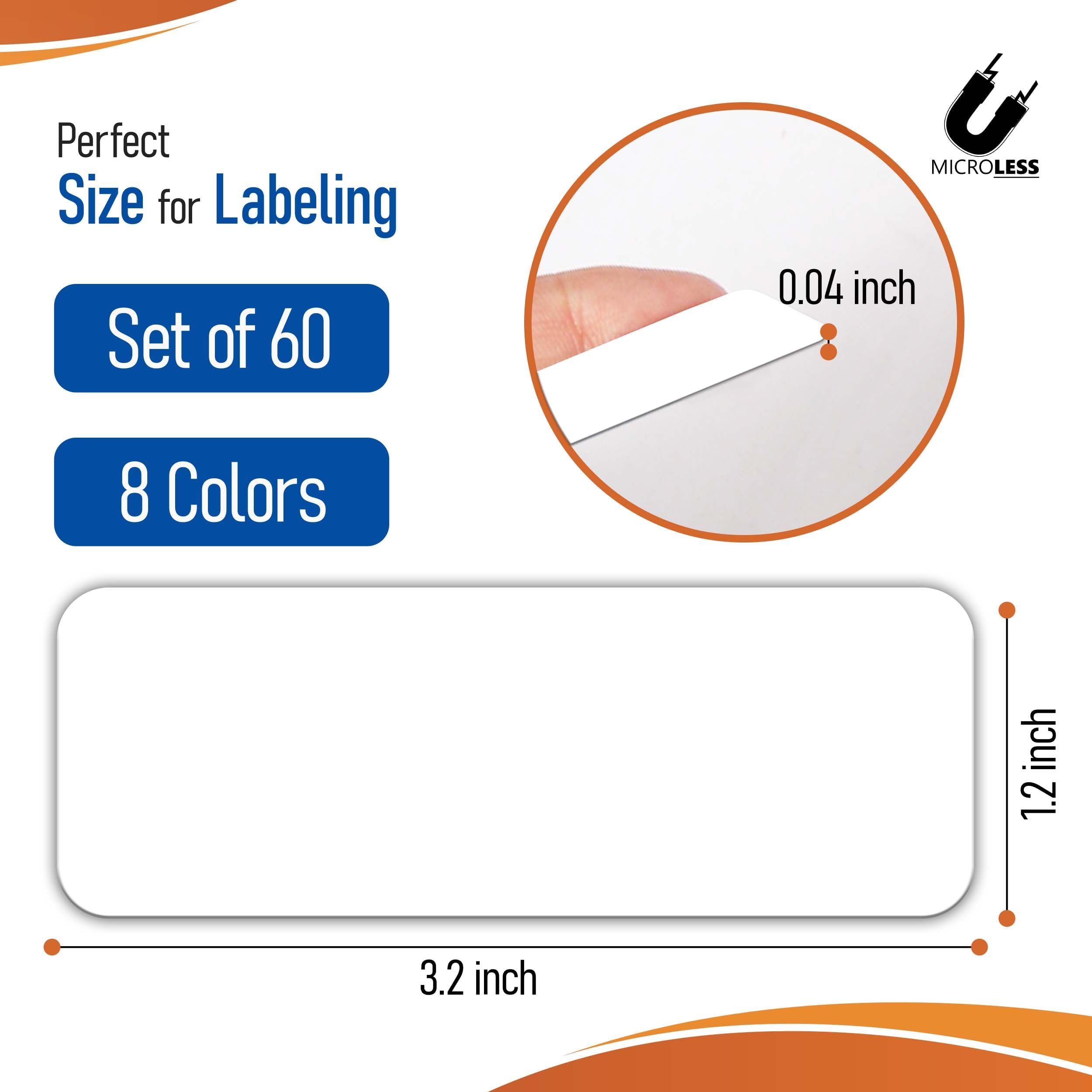 Microless Dry Erase Magnetic Labels 60 Pcs Colorful