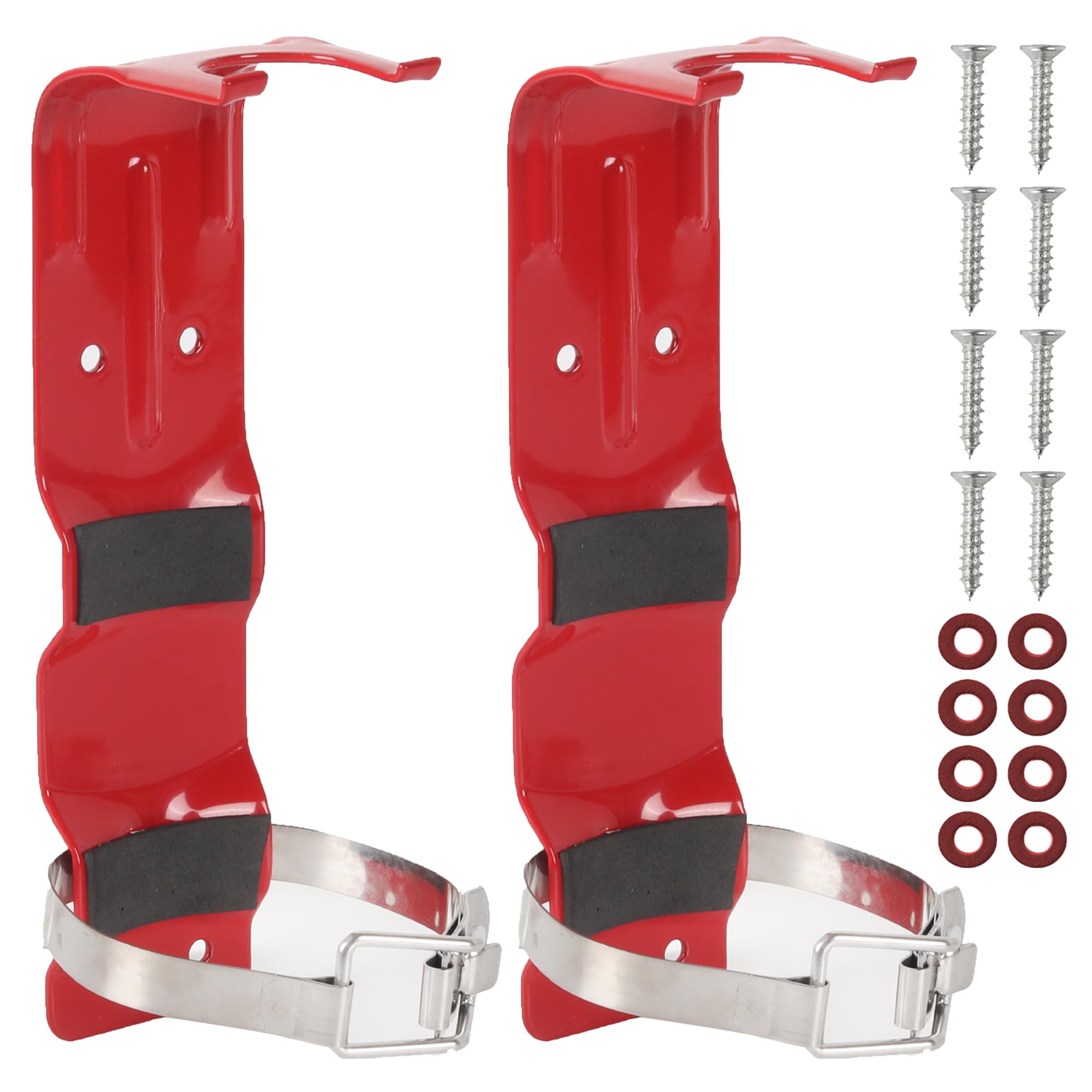 TonGass (2 Pack, Red) 2 LB Fire Extinguisher Mount Bracket for House ...