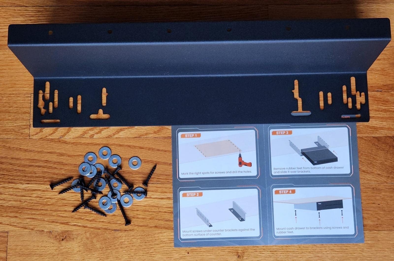 Amazon.com : Tera Universal Under Counter Mounting Brackets for Cash ...