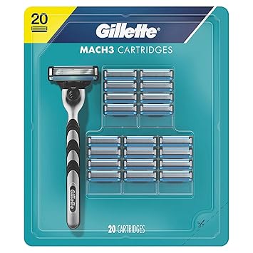 Amazon.com: Gillette Mach3 Men's Razor Blades, 20 ct. : Beauty ...