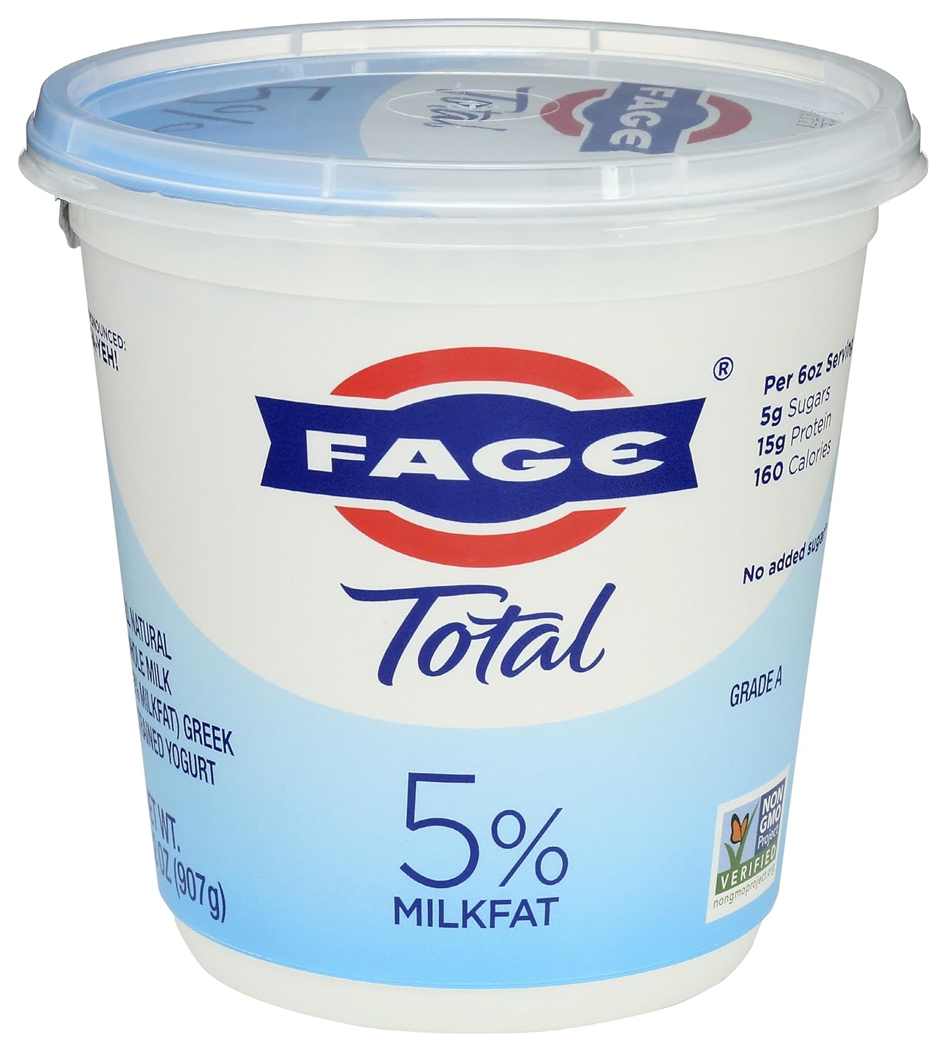 Amazon.com: FAGE Total Greek Yogurt, 5% Whole Milk, Plain, 32 oz ...